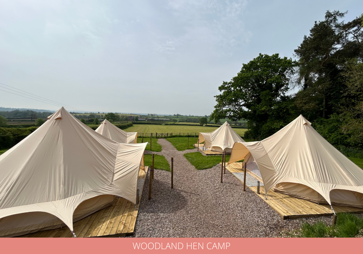 Hen Camp at Field Head Farm - Hen Party Glamping, Staffordshire.